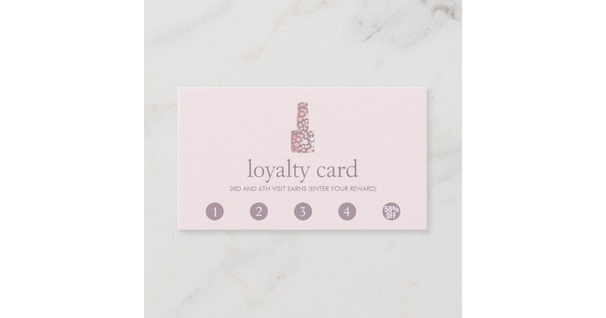 Nail Salon 5 Punch Customer Loyalty Card | Zazzle.com