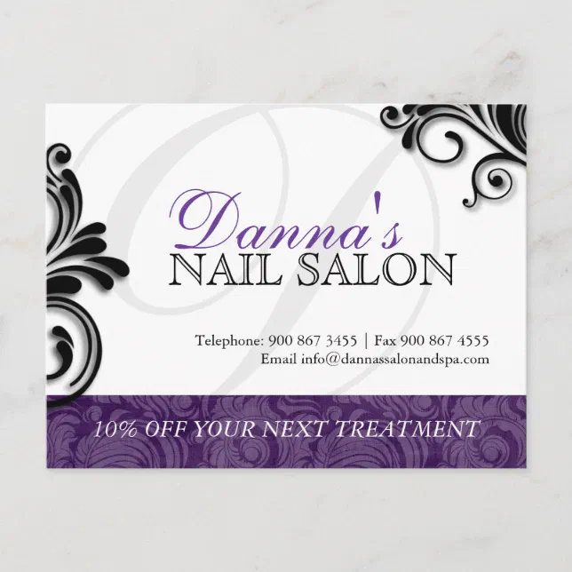 Nail Salon and Spa Advertising Postcard | Zazzle