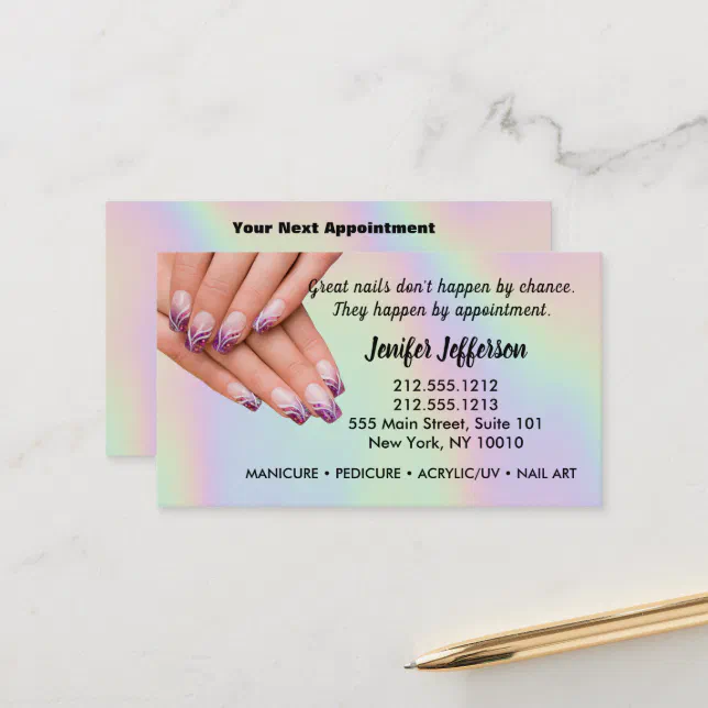 Nail Salon Appointment Business Card | Zazzle