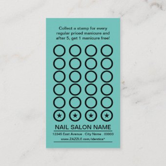 nail salon manicures punch card | Zazzle
