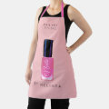 Nail salon manicurist modern pink polish apron | Zazzle