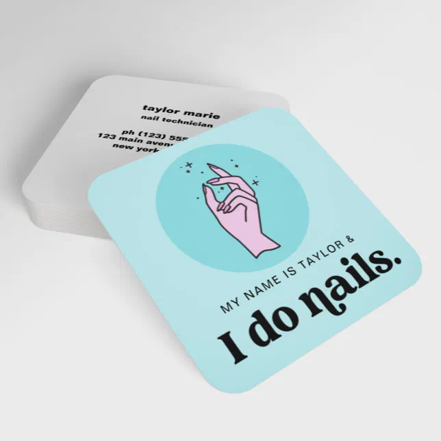 Nail Salon Manicurist Modern Retro Square Business Card | Zazzle
