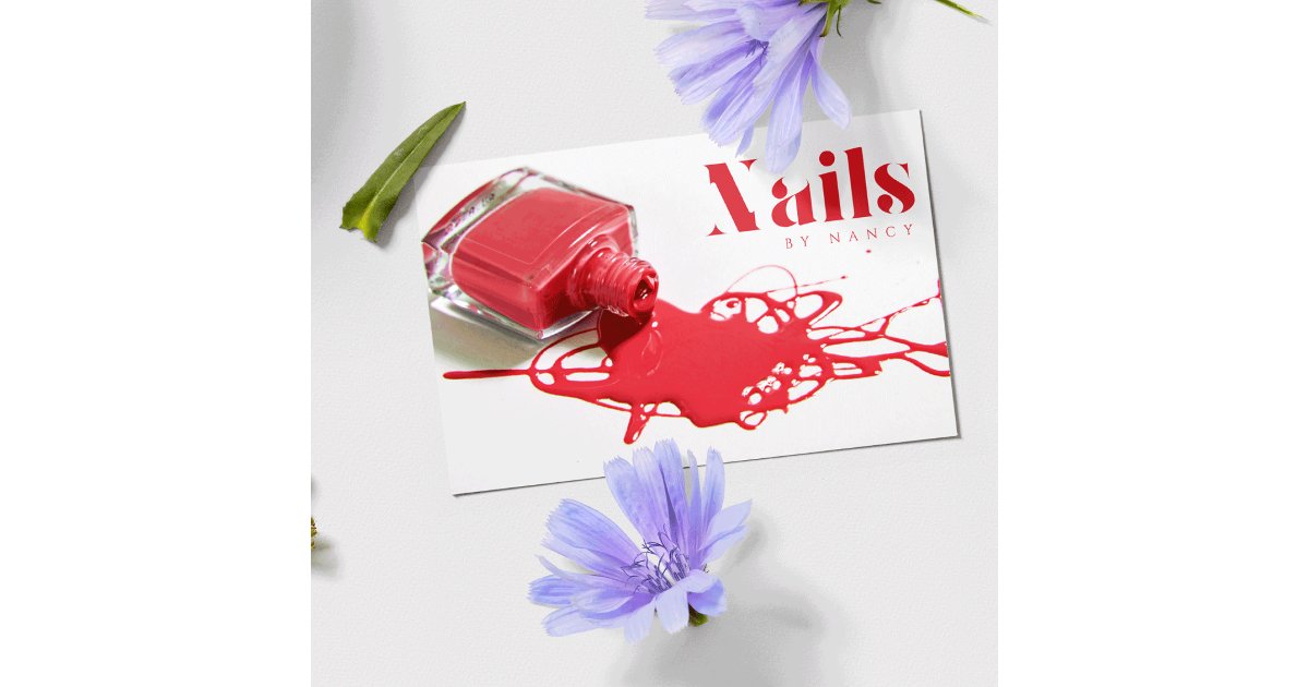 Nail Salon Manicurist Polish Bottle Business Card | Zazzle