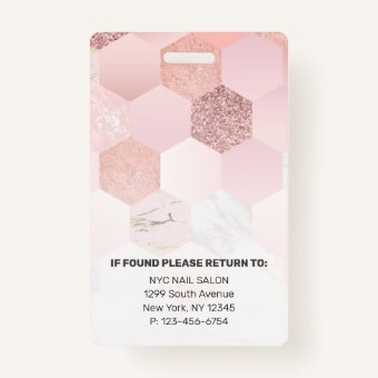 Nail Salon | Modern Employee Photo ID Badge | Zazzle