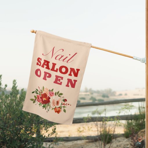 Nail Salon Pink Flowers Floral Open Sign | Zazzle