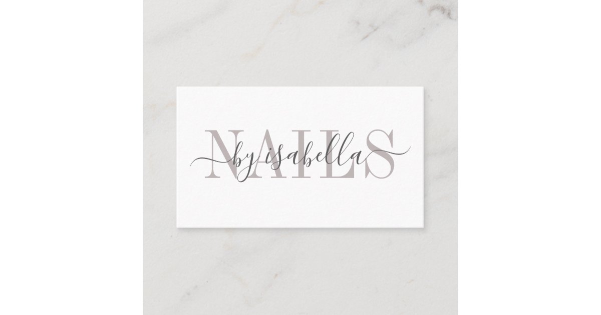 Nail Salon Script Signature Business Card | Zazzle