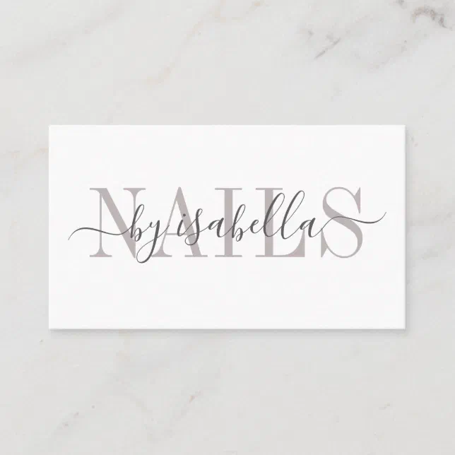 Nail Salon Script Signature Business Card | Zazzle
