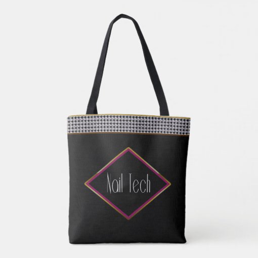 Nail Tech Bag, Name Insert, Manicurist, Black Tote Bag | Zazzle