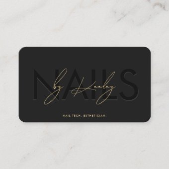 Nail Tech Nail Artist Manicurist Black Modern Business Card | Zazzle