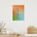 Nail Tech Price Menu List Holographic Gradient Poster | Zazzle