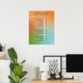 Nail Tech Price Menu List Holographic Gradient Poster | Zazzle
