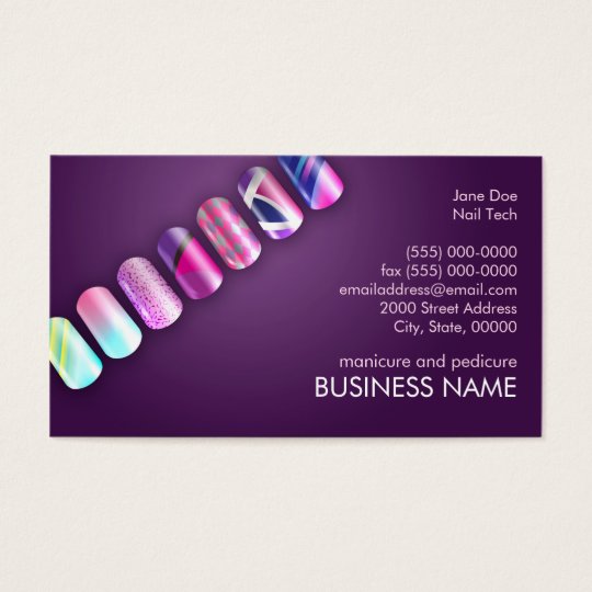Nail Tech Professionals Business Card Template | Zazzle.com