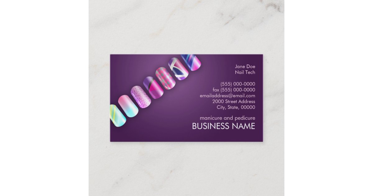 Nail Tech Professionals Business Card Template | Zazzle
