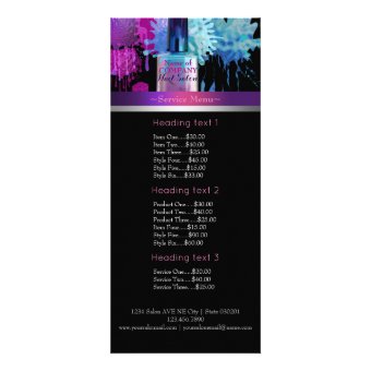 Nail technician colourful splatter- rack card | Zazzle