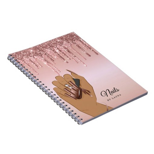 Nail Technician Dripping Glittering Gold Notebook | Zazzle