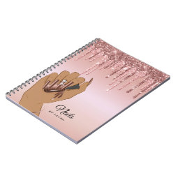 Nail Technician Dripping Glittering Gold Notebook | Zazzle