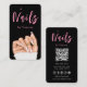 Nail Technician Qr Code Nails Art Salon Black Pink Business Card | Zazzle