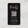 Nail Technician Qr Code Nails Art Salon Black Pink Business Card | Zazzle