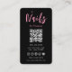 Nail Technician Qr Code Nails Art Salon Black Pink Business Card | Zazzle