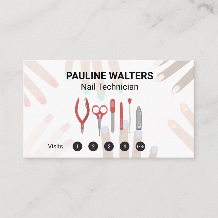 Nail Technician Tools | Loyalty Cards | Zazzle