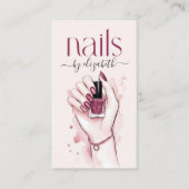 Nail Technician Watercolor QR Code Business Card | Zazzle