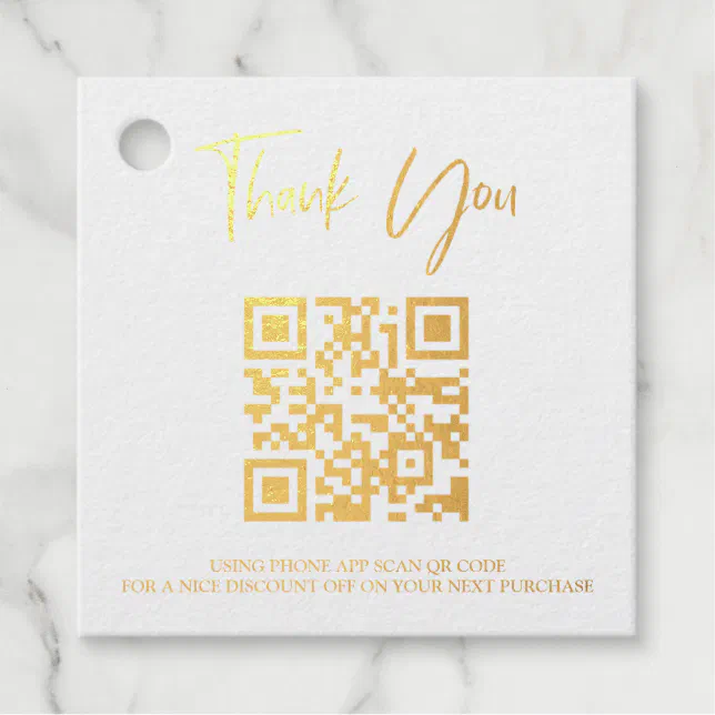Nails Heels Barcode QR Code Thank you Gift Tag | Zazzle