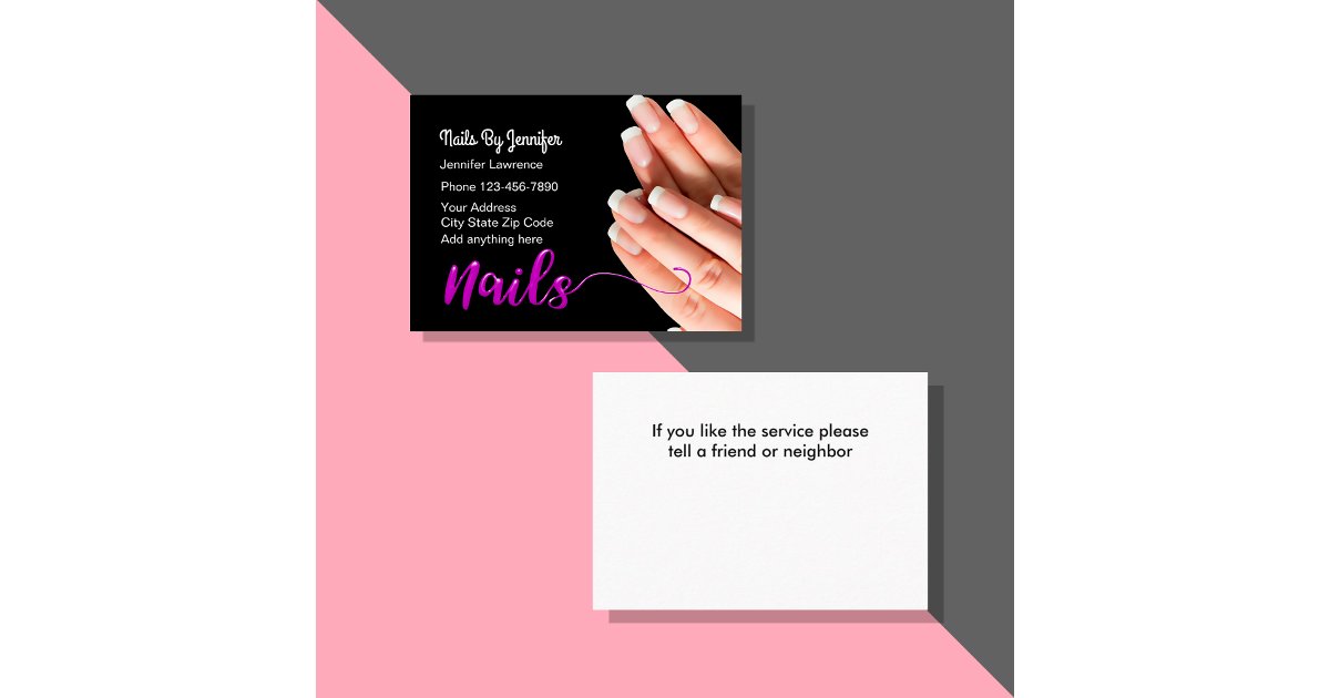 Nails Manicure Stylish Business Card | Zazzle