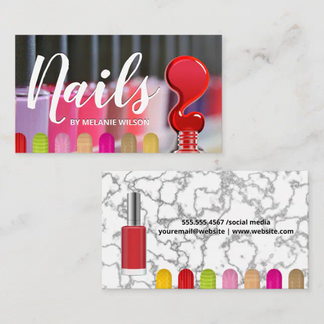 Nails | Variety Nail Polish Business Card | Zazzle