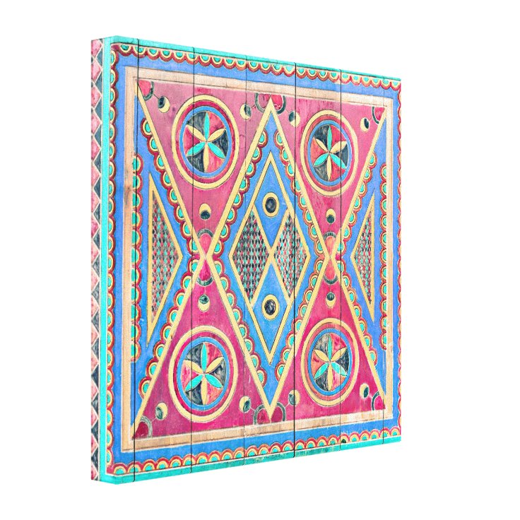 Najd Triangle Tribal Wooden door Canvas Print | Zazzle