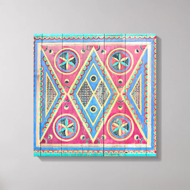 Najd Triangle Tribal Wooden door Canvas Print | Zazzle