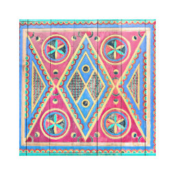 Najd Triangle Tribal Wooden door Canvas Print | Zazzle
