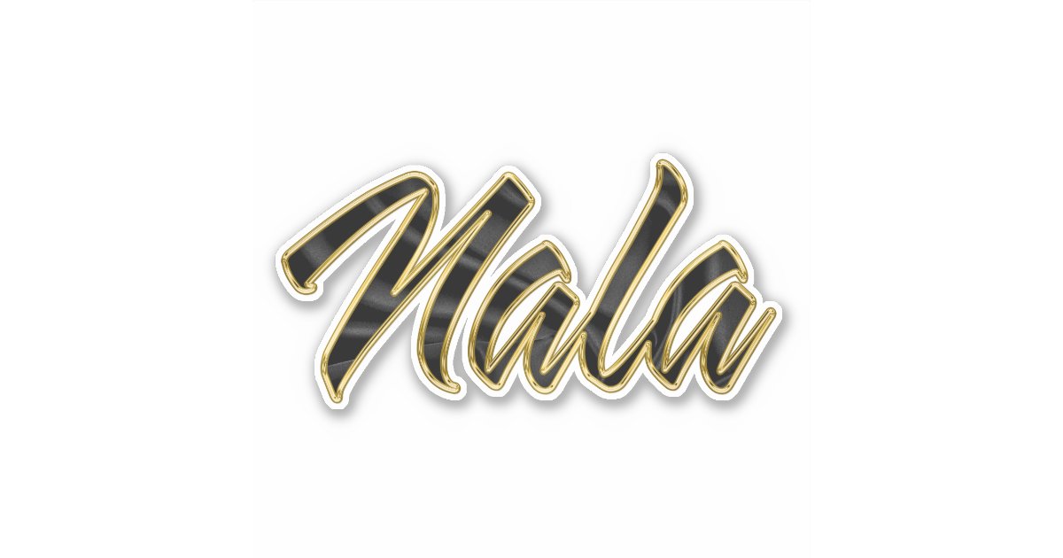 Nala black gold lettering sticker | Zazzle