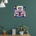 Namaste Anime Girl Meditating Poster | Zazzle