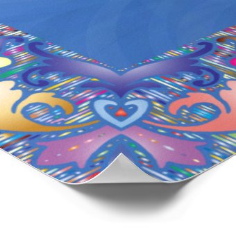 Namaste Aum Om & Lotus with Rainbow Vintage Border Poster | Zazzle