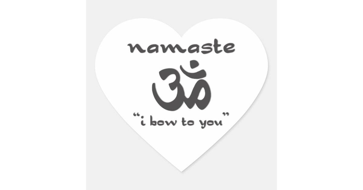 Namaste - I Bow To You Heart Sticker | Zazzle