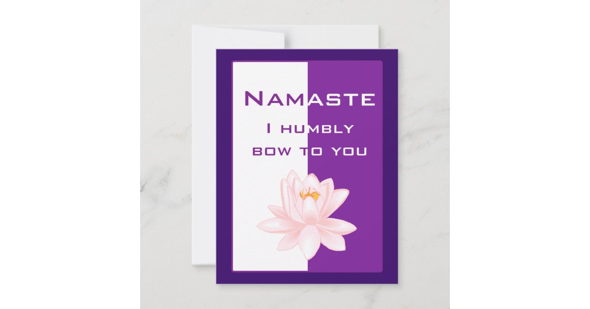 Namaste - I humbly bow to you (purple) Invitation | Zazzle