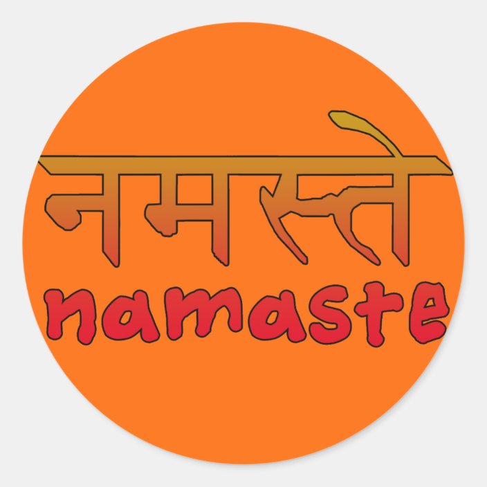 Namaste in English and Hindi Script Classic Round Sticker | Zazzle.com