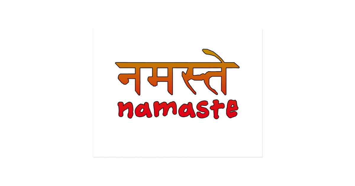 Namaste in English and Hindi Script Postcard | Zazzle.com