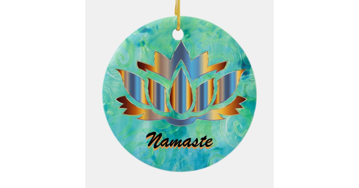 Namaste Lotus Blue Ornament | Zazzle