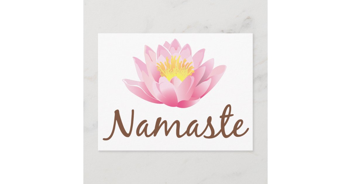 Namaste Lotus Flower Yoga Postcard | Zazzle