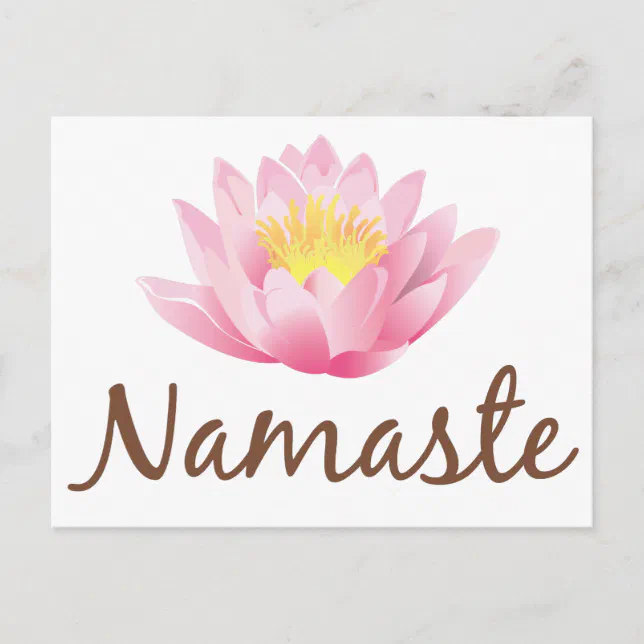 Namaste Lotus Flower Yoga Postcard | Zazzle