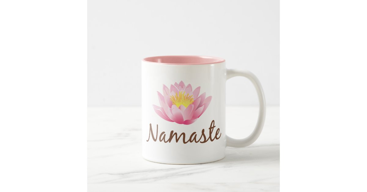 Namaste Lotus Flower Yoga Two-Tone Coffee Mug | Zazzle