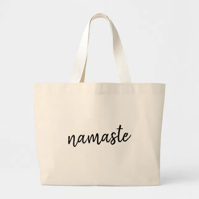 Namaste | Modern Spiritual Meditation Yoga Large Tote Bag | Zazzle