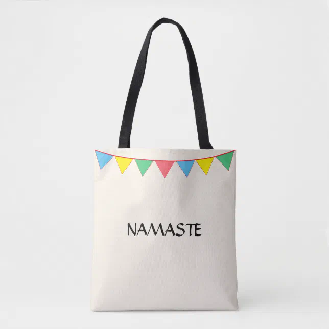 Namaste Multicolored Flags on Ivory Tote Bag | Zazzle