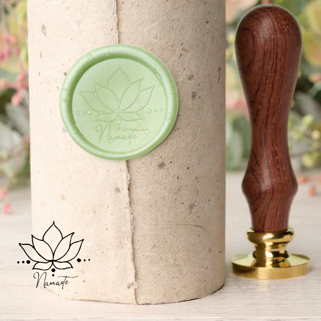 Namaste Open Lotus Flower Sacred Geometry Wax Seal Stamp | Zazzle