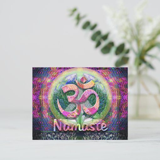 Namaste Peace Symbol Postcard | Zazzle