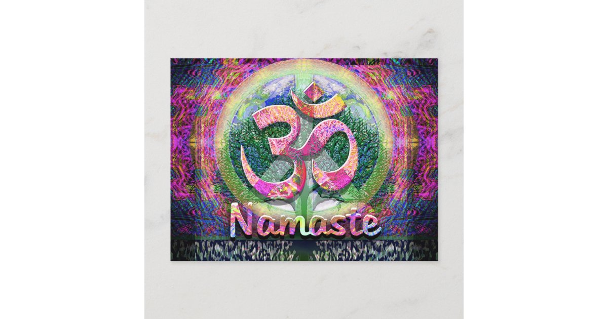 Namaste Peace Symbol Postcard | Zazzle