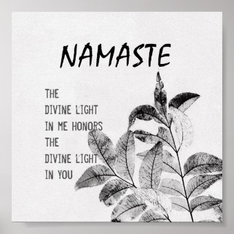 Namaste quote poster nature art print | Zazzle