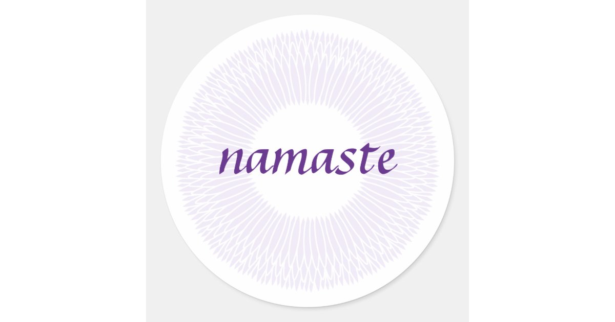 Namaste Small Round Sticker | Zazzle