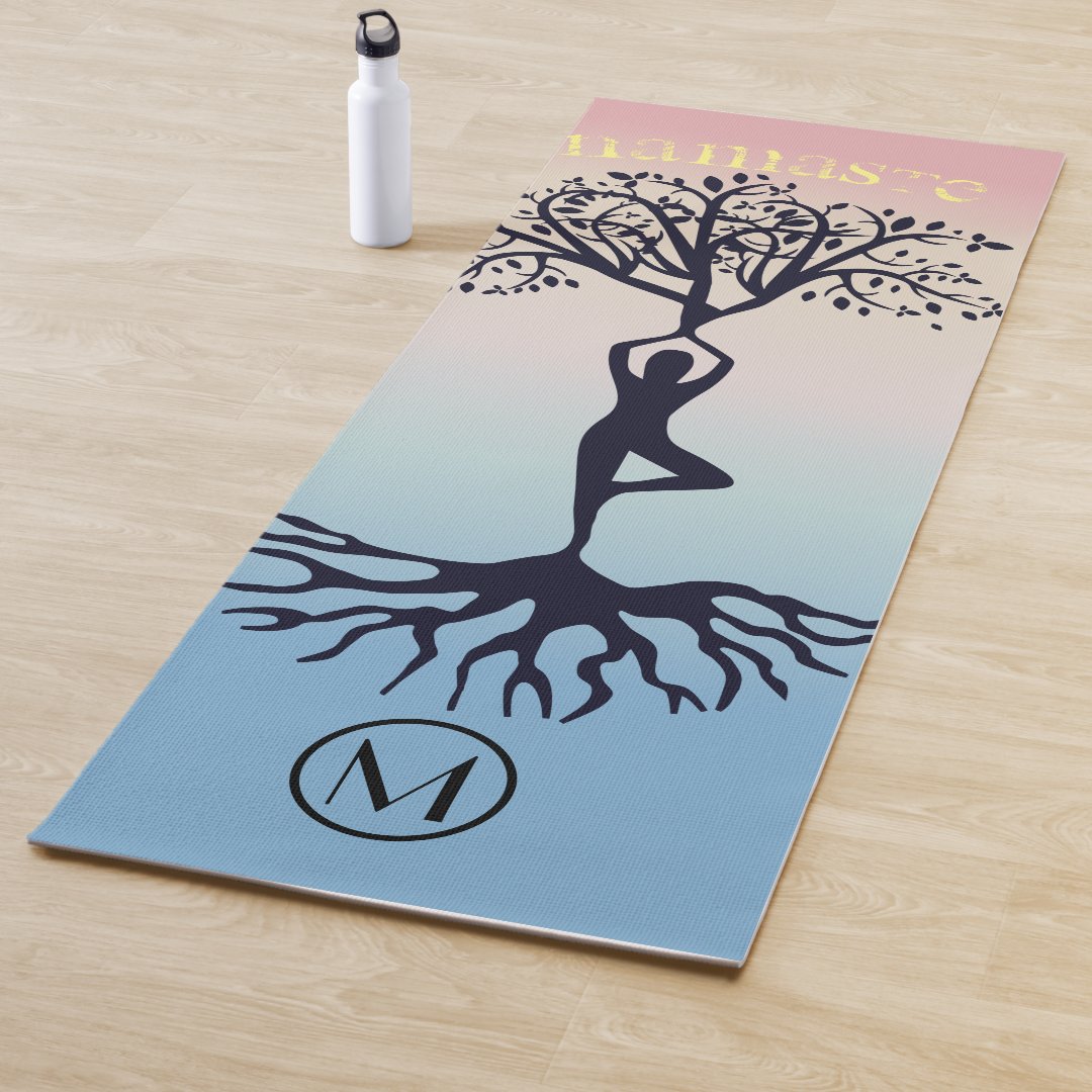 Namaste Typography Custom Personalised Yoga Mat | Zazzle
